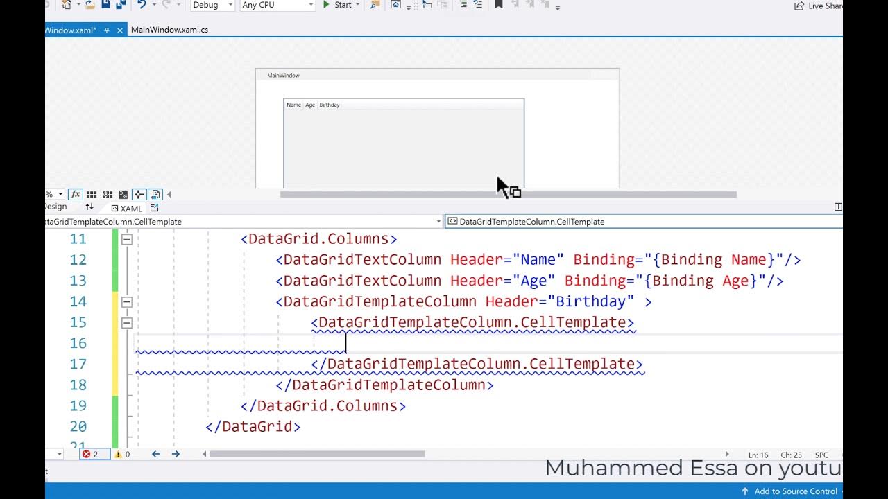 108 C# C Sharp WPF GUI DataGrid & Objects - YouTube