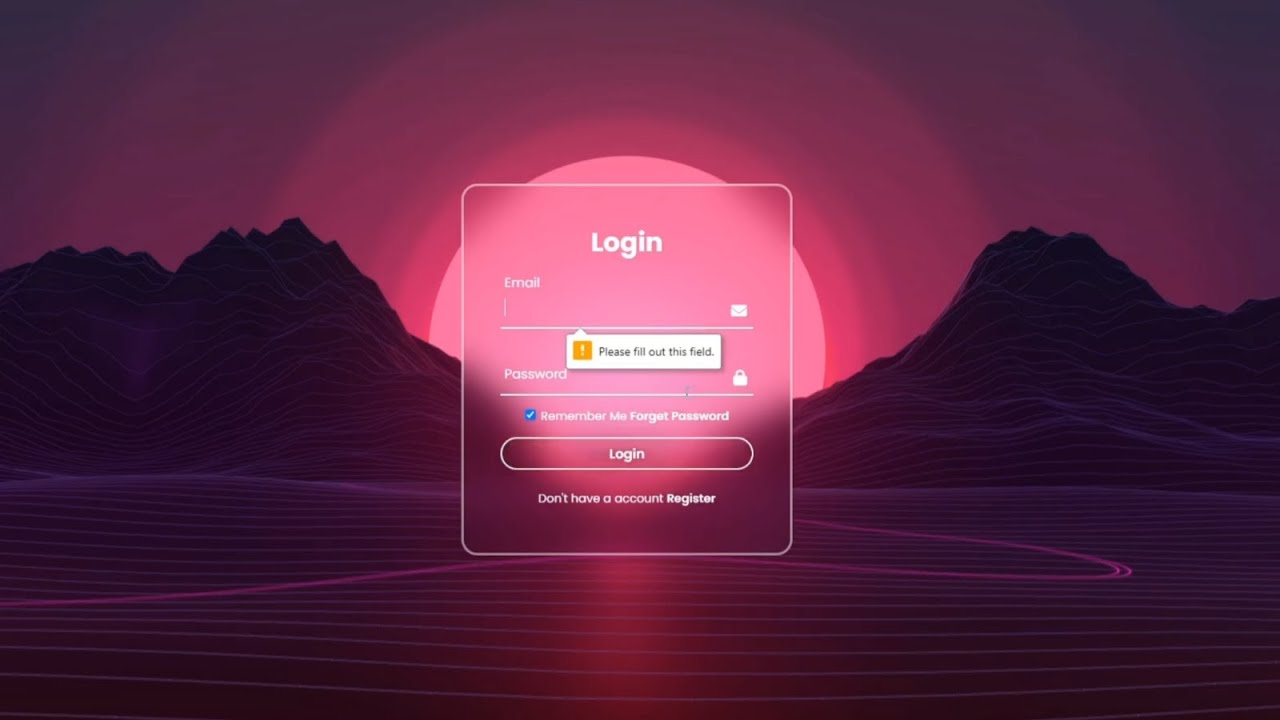 How To Make A Login Form Using Html Css And Javascript Easy Web Learner Youtube 1058