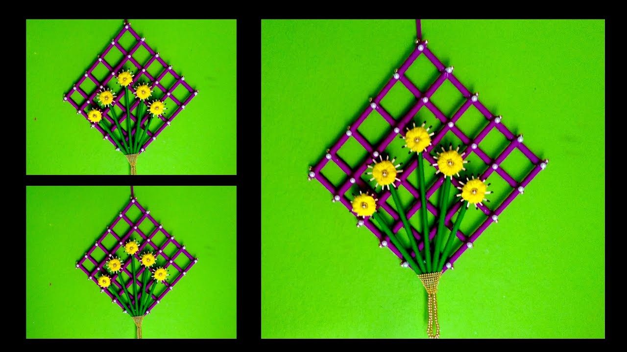 DIY Woolen Craft / How To Make Woolen / Wall Hanging With Newspaper ...