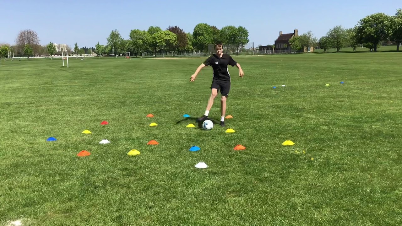 Football training drills for when you have to train alone - YouTube