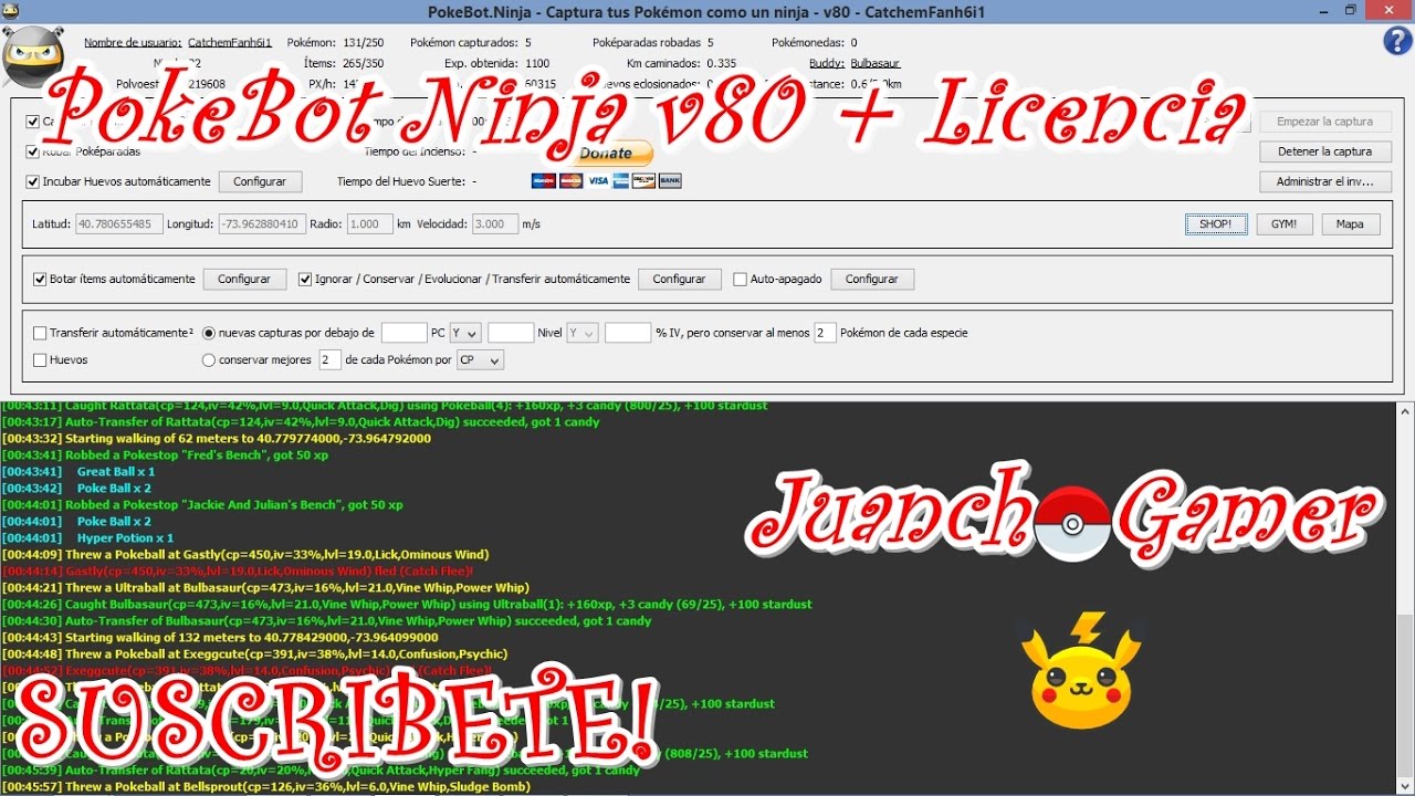 Pokebot ninja v80 - Ultima Actualizacion Para PC - 23/01/17 - Licencia ...