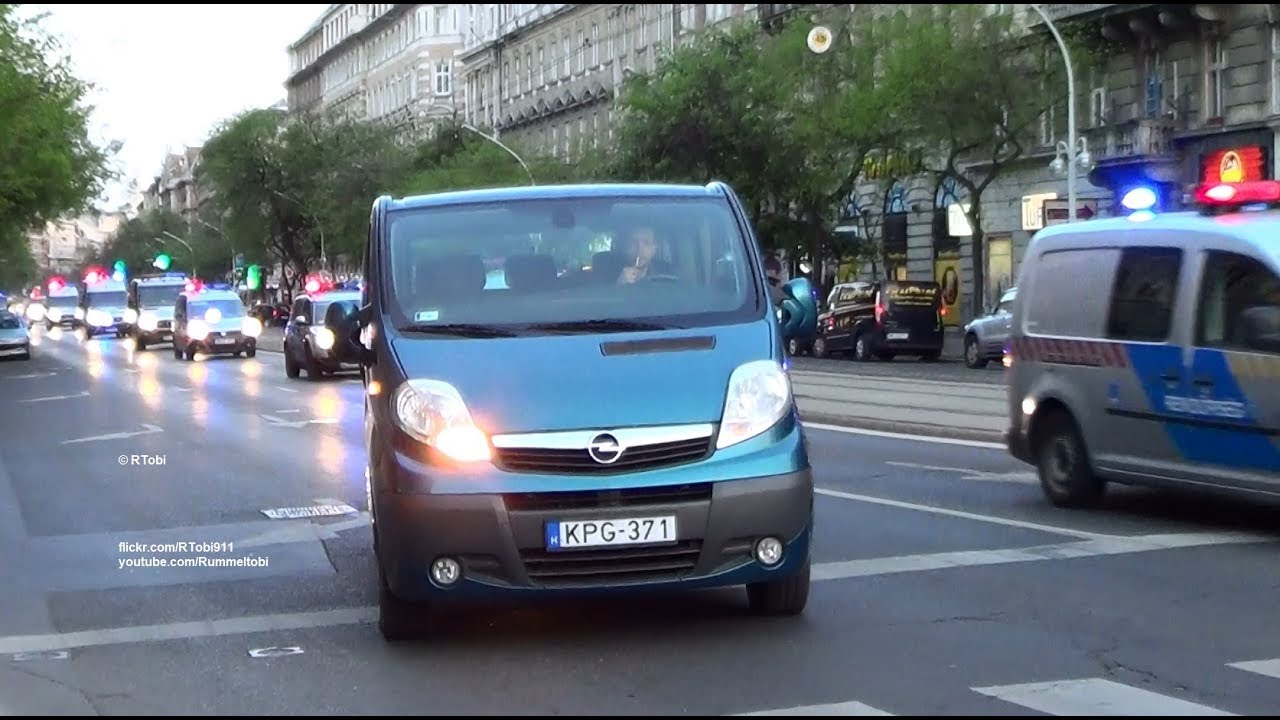 15 Budapest Police Units responding with lights & sirens in a row [HU ...