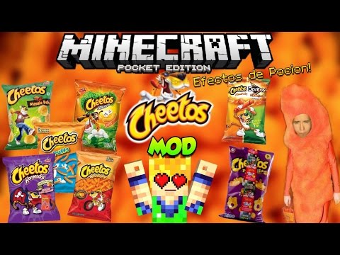 CHEETOS MOD - CON EFECTOS DE POCIONES - MODS MINECRAFT PE 0.15.0 - YouTube