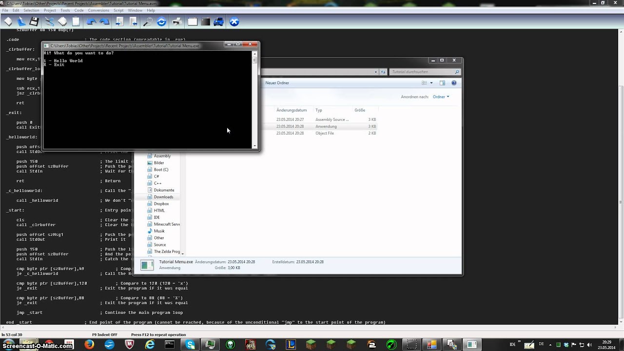 Lets Code X86 Assembly 2 A Simple Console Menu With Io Functions Youtube