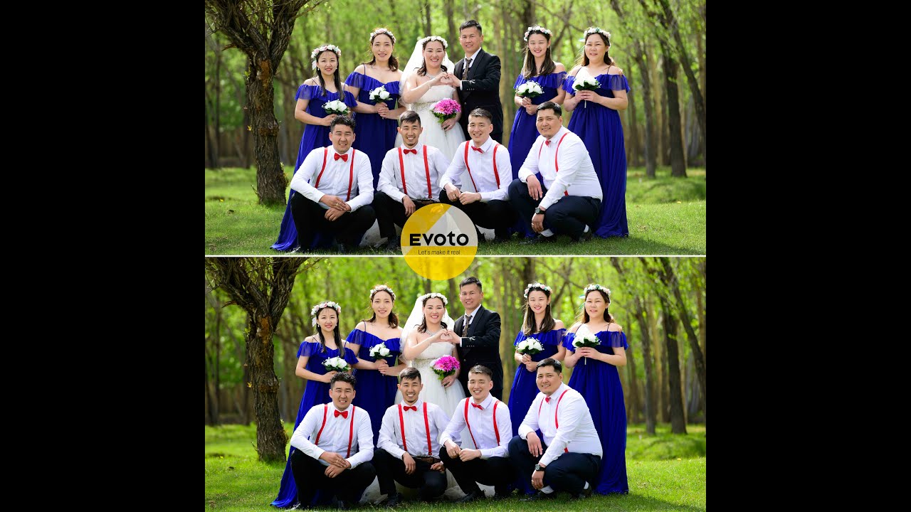 Group Wedding Photo, Retouch and Editing Just 1 Minute - YouTube