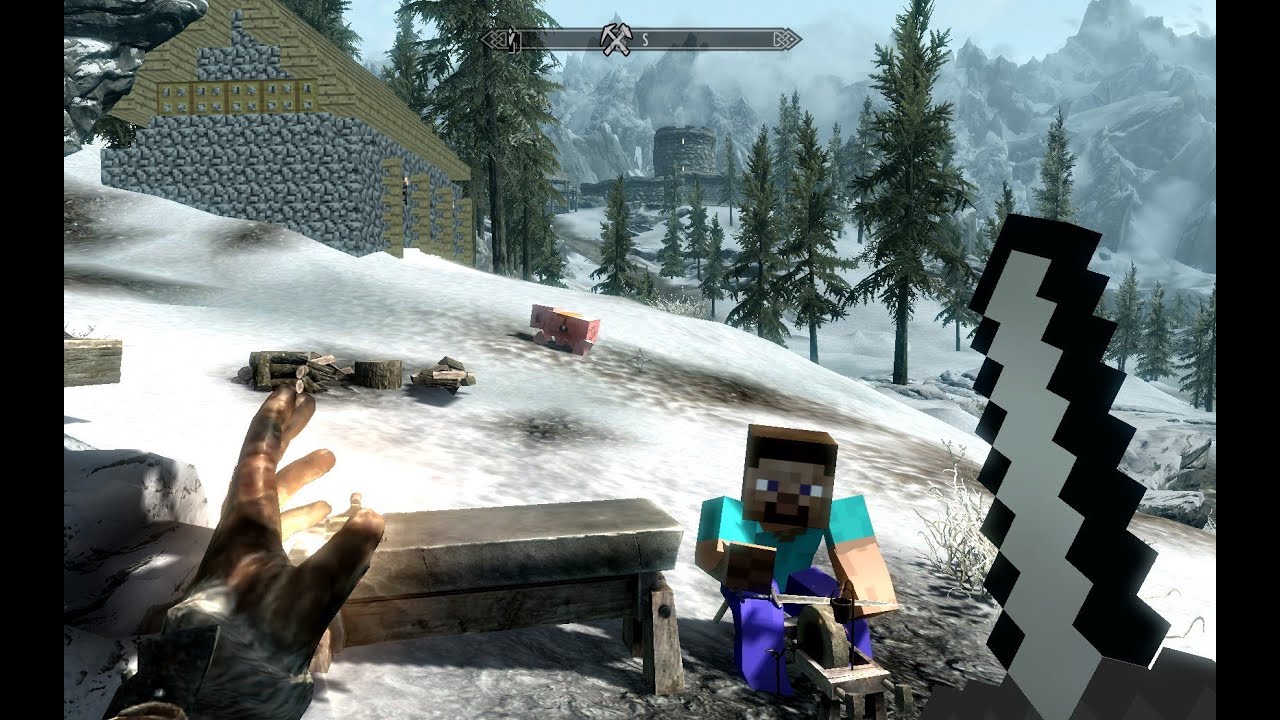 The Elder Scrolls V: Skyrim - Minecraft [Мод] - YouTube