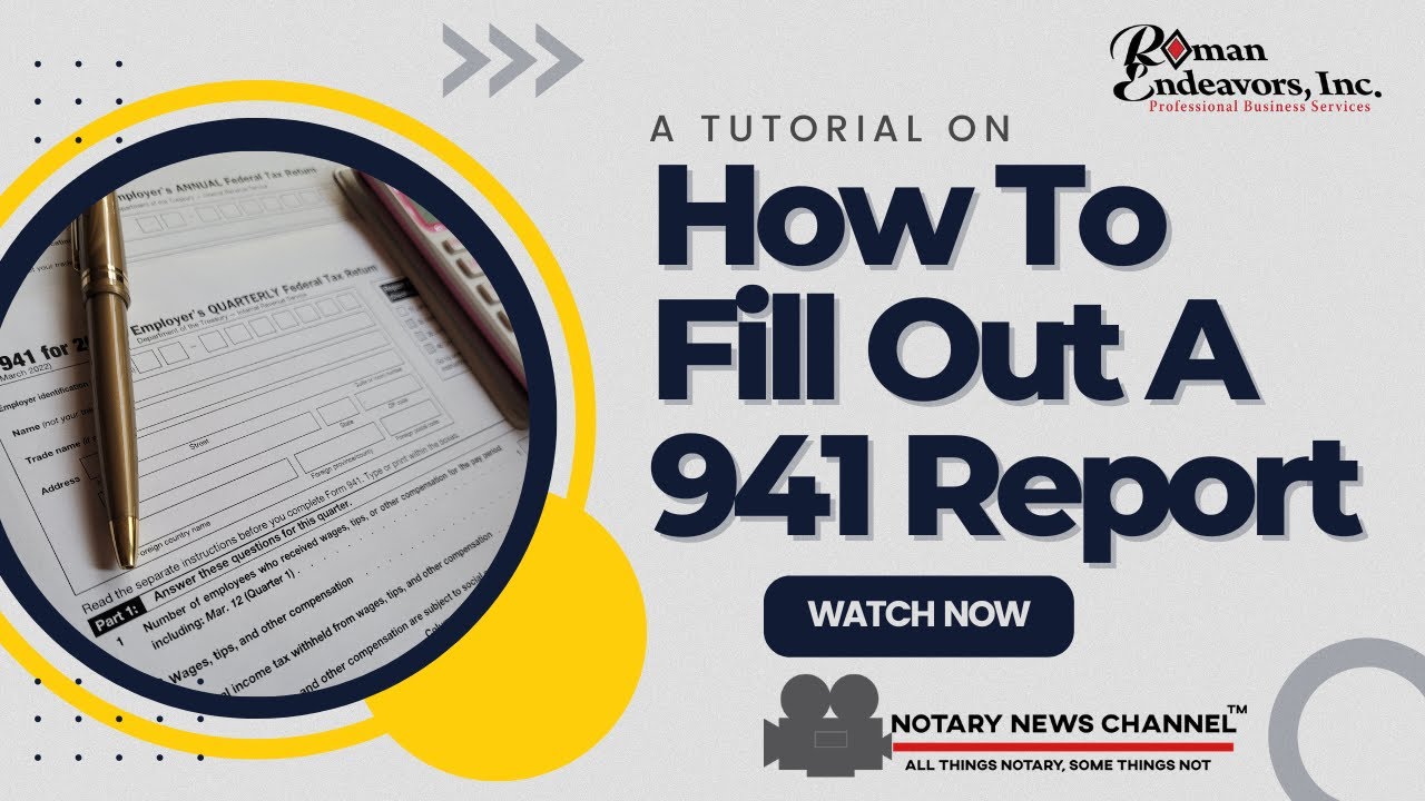 A Tutorial on How To Fill Out A 941 Report - YouTube