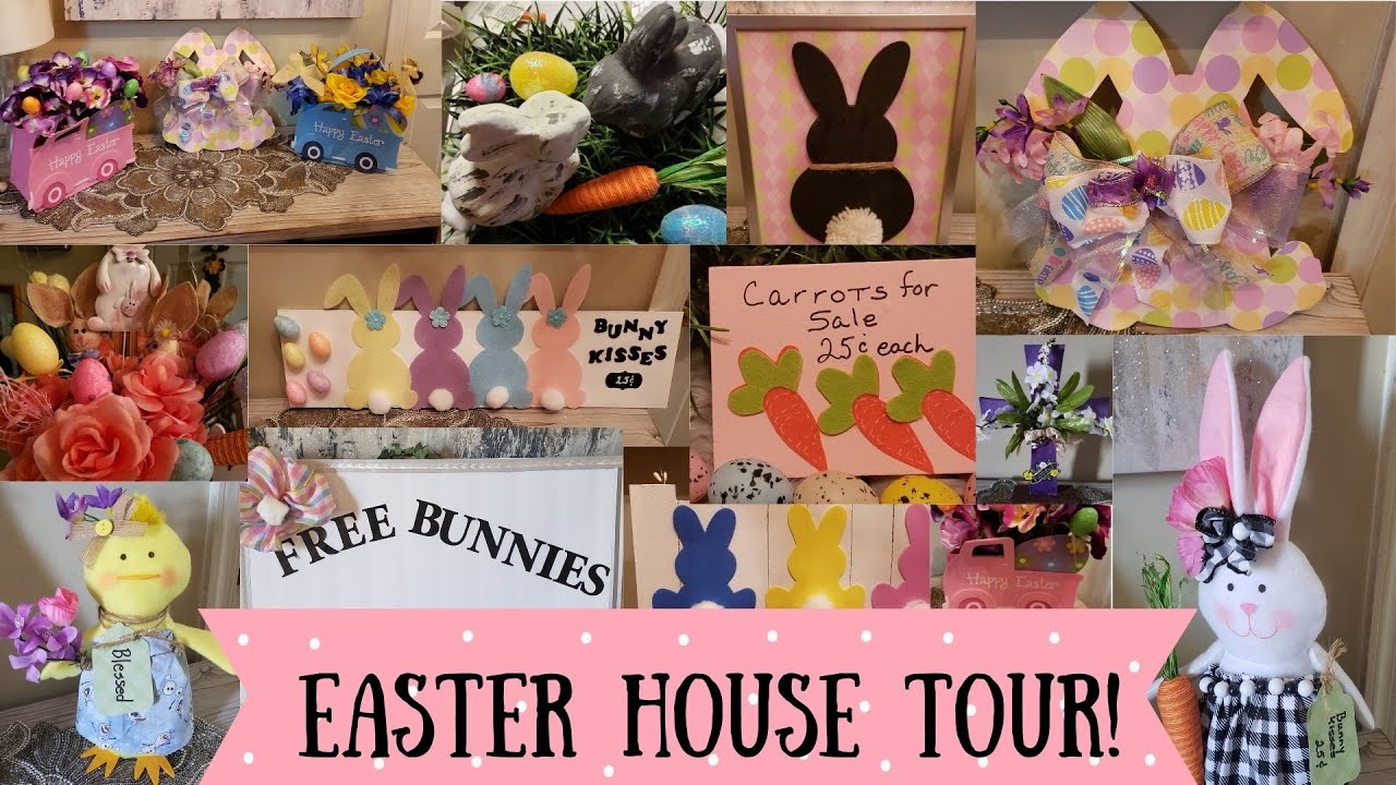 EASTER HOUSE TOUR! / SPRING DECOR / EASTER DECOR / DIY CRAFTS / DOLLAR ...