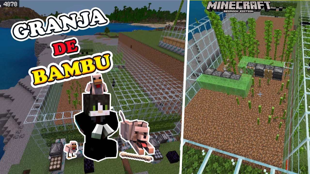 GRANJA AUTOMATICA CON RECOLECTORA DE BAMBU | MINECRAFT BEDROCK 1.19.41 ...