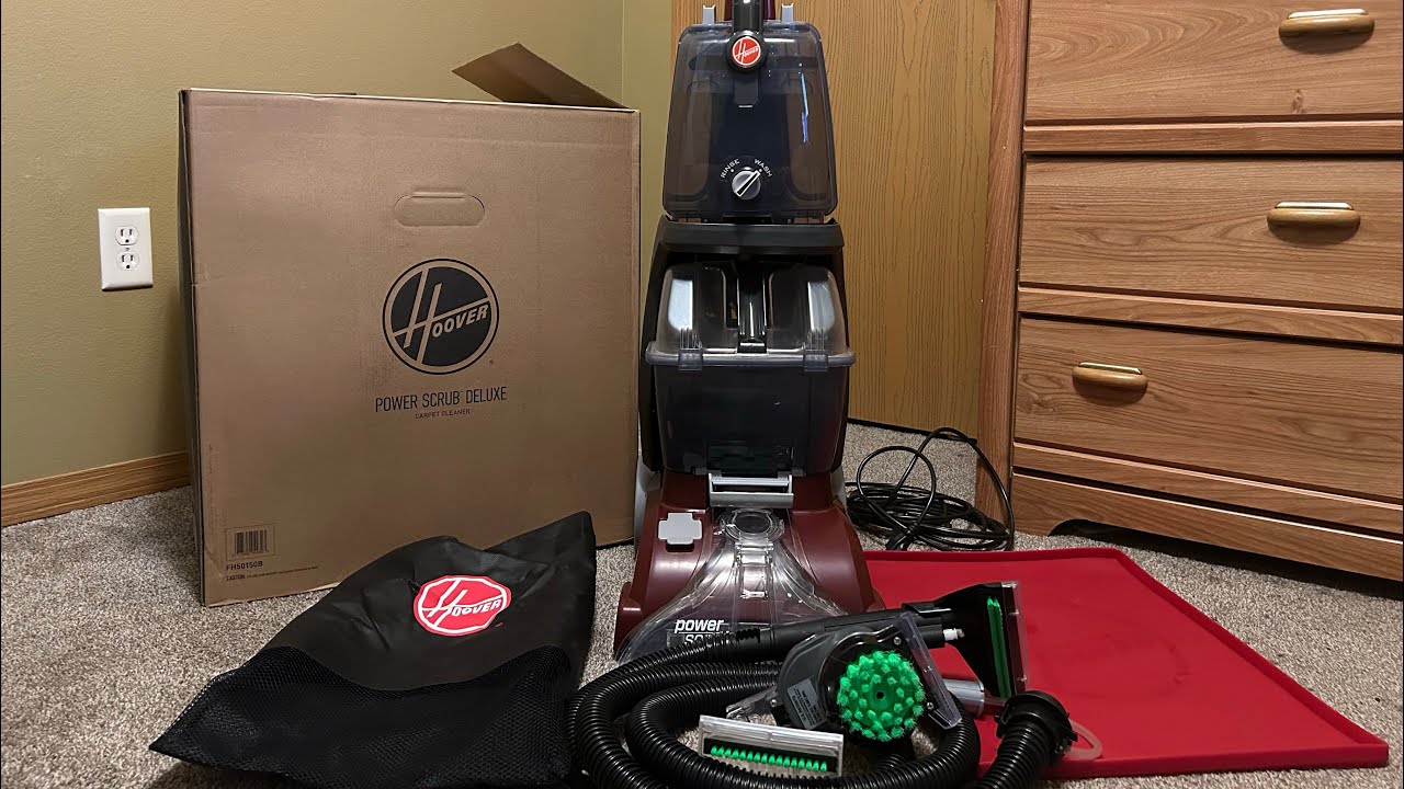 Unboxing Hoover, Red Power Scrub Deluxe Carpet Cleaner Machine, Upright ...