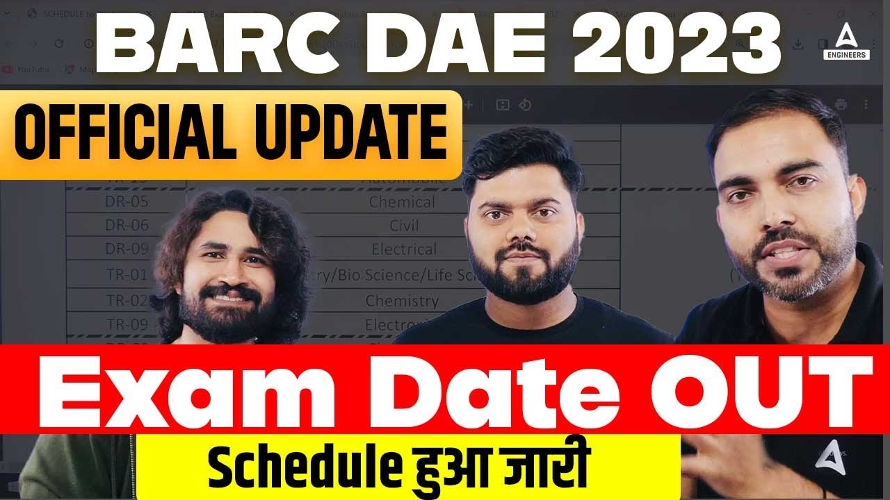 BARC DAE Exam Date 2023 | BARC Exam date 2023 Outt! | Official Update🔥🔥 ...