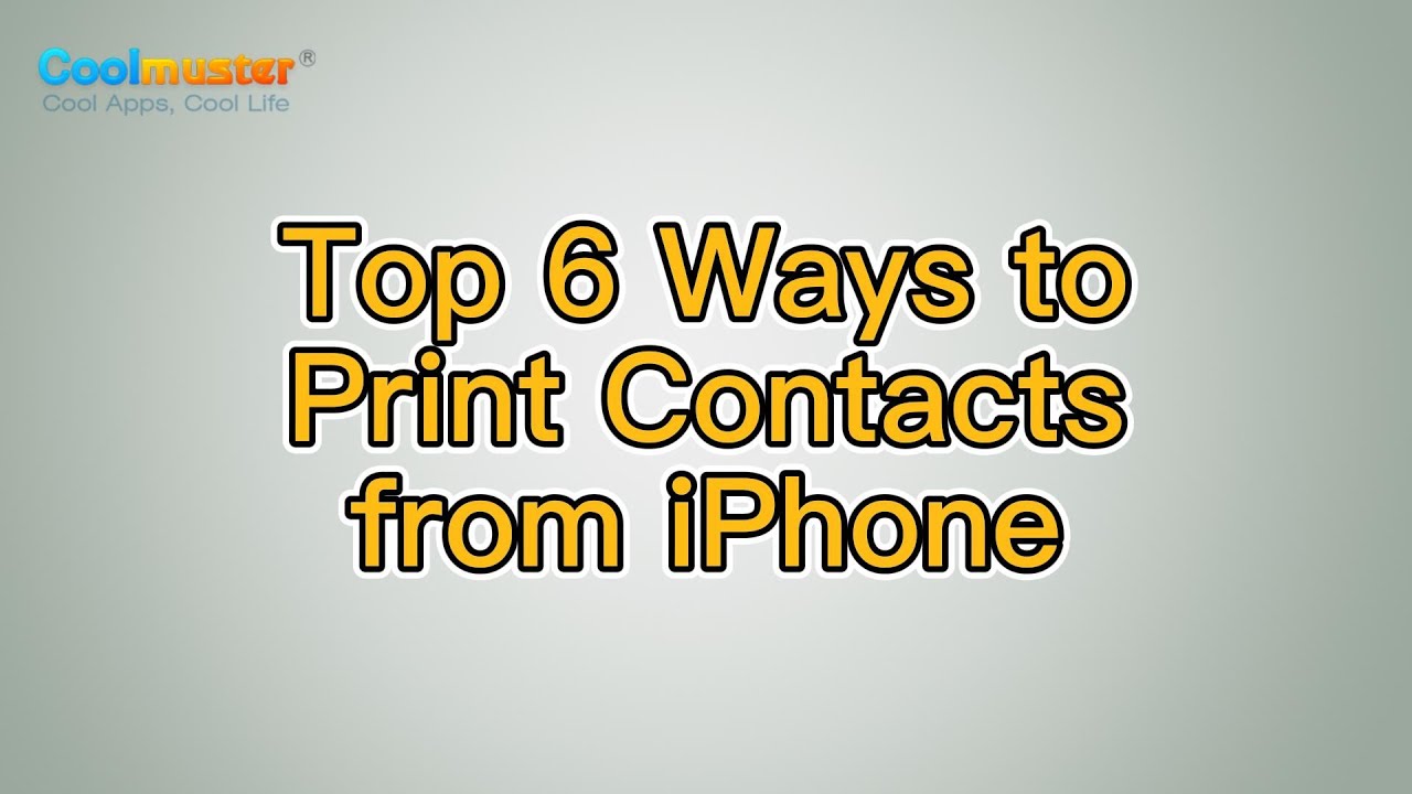 How to Print Contacts from iPhone? [Solved] - YouTube
