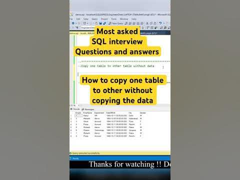 How to copy one table to other without copying the data #shorts #sql #sqlqueries #coding # ...