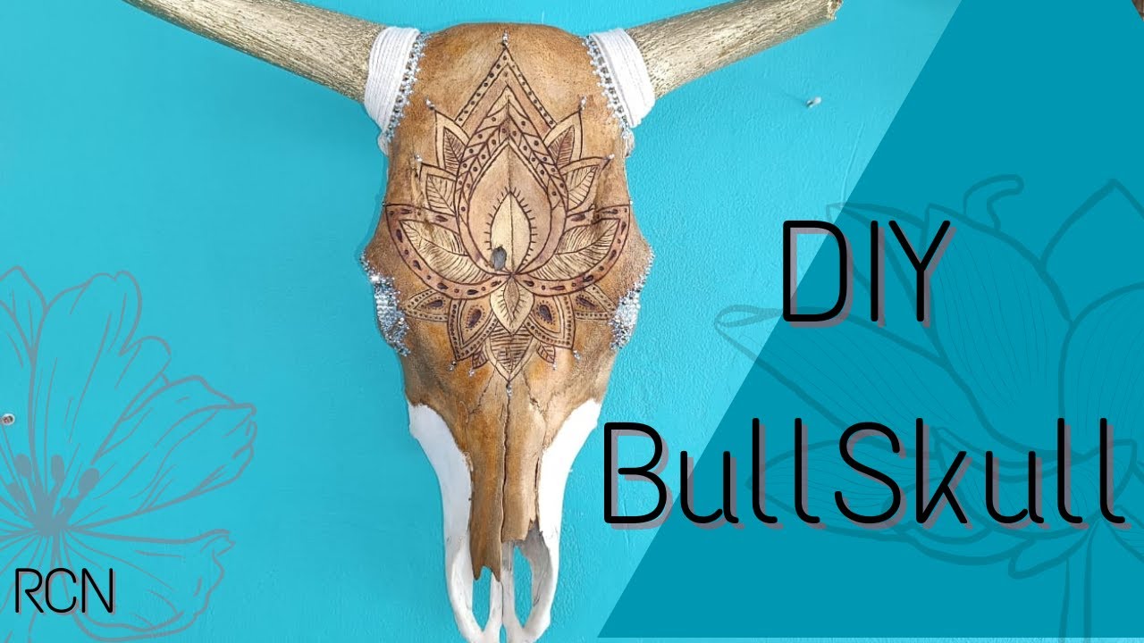 How to carve and decorate a Bull Skull / Bull Skull Art #bullskull # ...