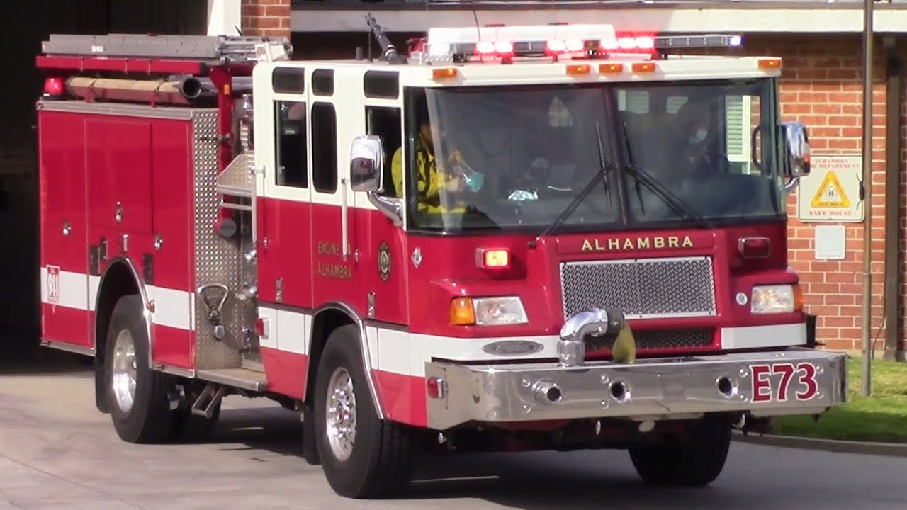 Alhambra Fire Dept. Engine 73 (Reserve) Responding - YouTube