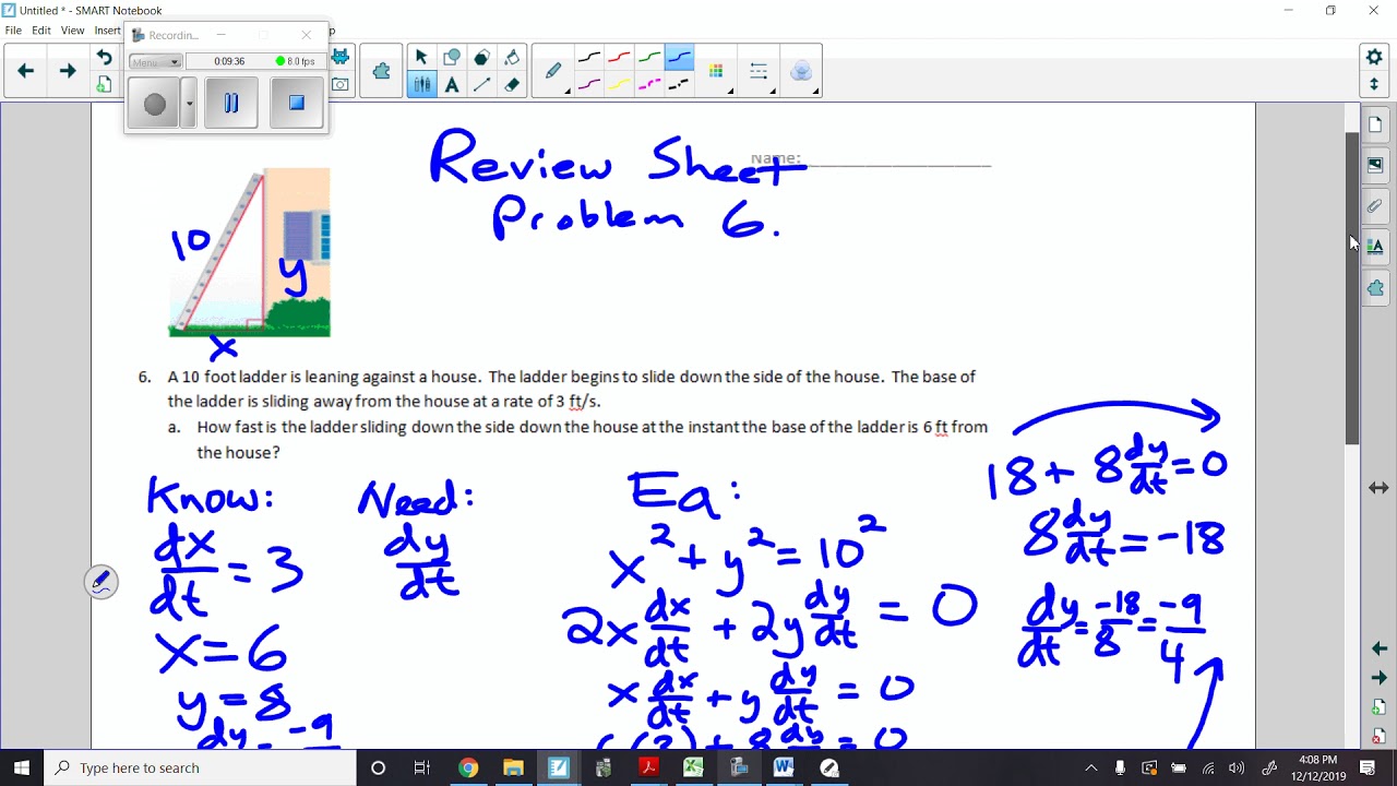 AP Calc Day 38 19 20 Problem 6 Review Sheet - YouTube