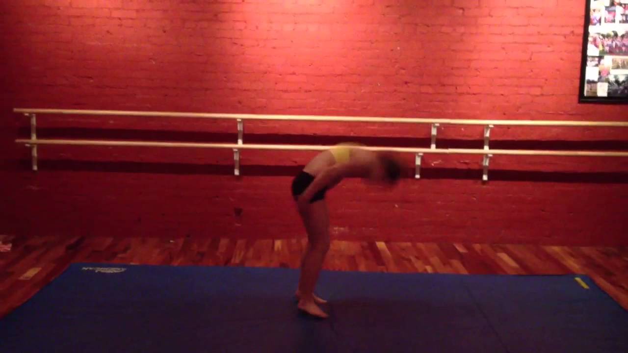 Harleigh's standing back tuck-10 yrs old - YouTube