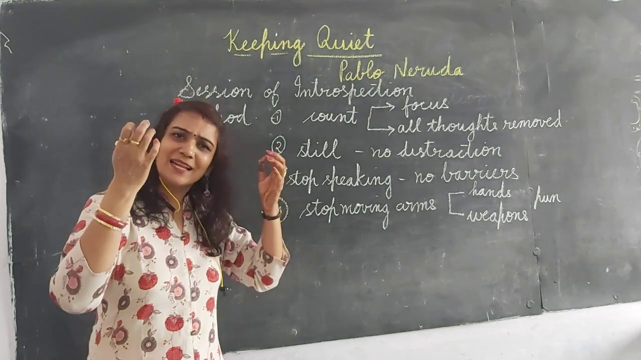 Class 12 - poem 3- keeping quiet ( part 1) - YouTube