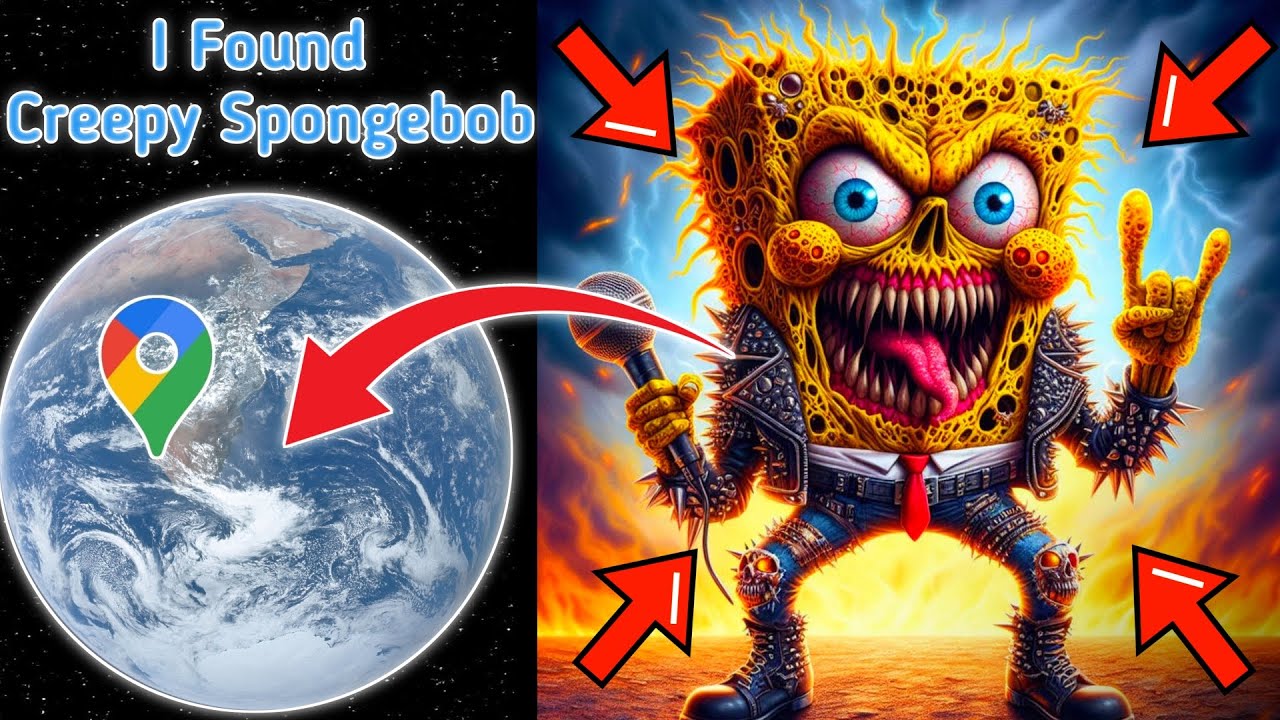 OMG! Creepy Spongebob In Real Life📍Spongebob On Google Earth 🌎 #viral # ...