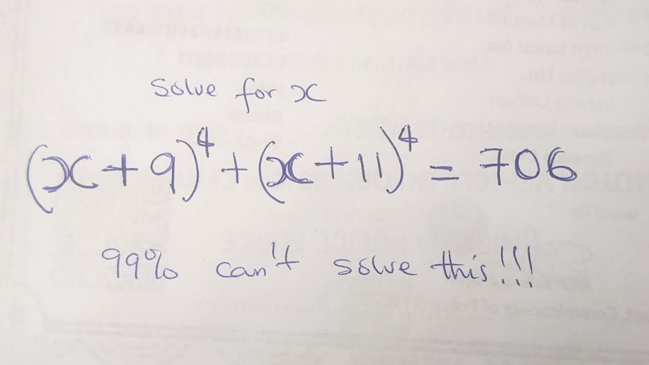Maths Olympiad Algebra Equation, this is for the genius, find the value ...