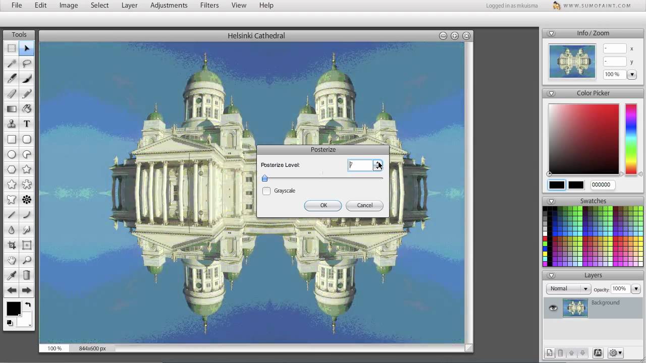 Posterize adjustments in Sumo Paint - YouTube