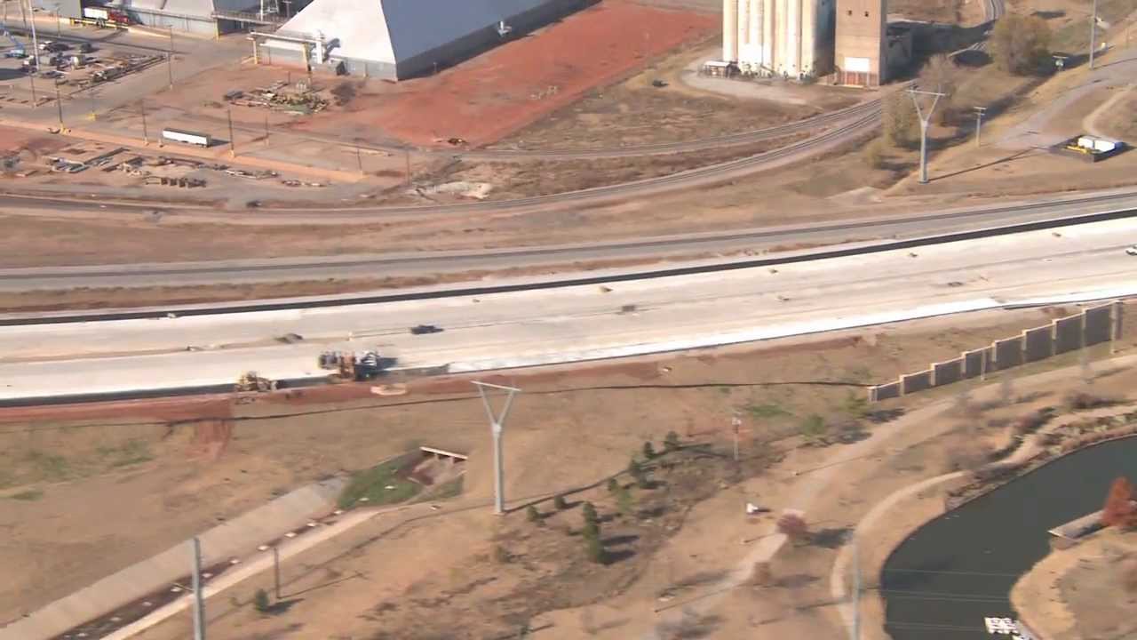 Oklahoma City I-40 Crosstown Aerials 12-01-2011 (Eastbound I-40 opening ...