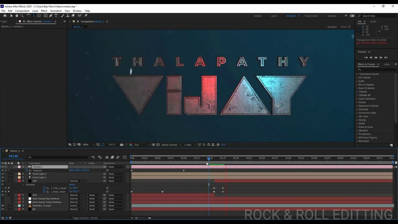 Master Vijay title intro tutorial | 3d effects | 2021 effect | Vijay ...