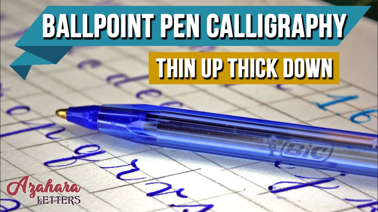 CALLIGRAPHY with a BALLPOINT PEN (Thin and thick strokes) - YouTube