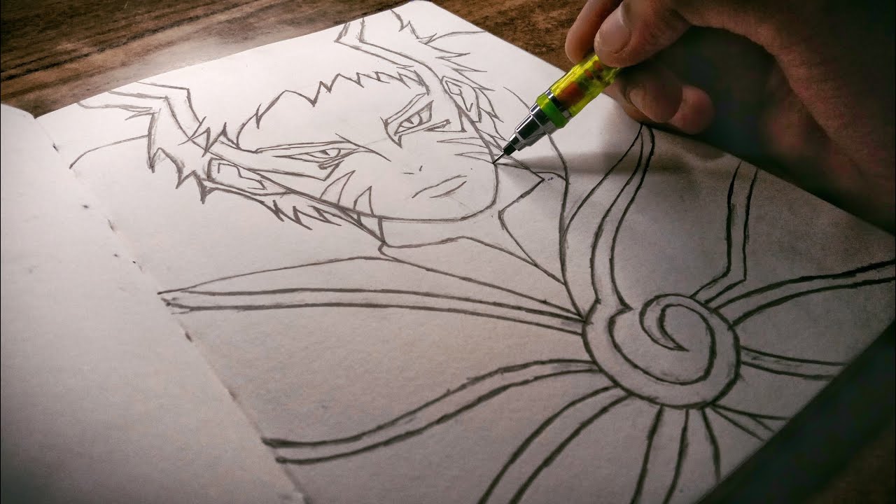 How to draw Naruto ( Baryon Mode) | step by step | anime drawing - YouTube