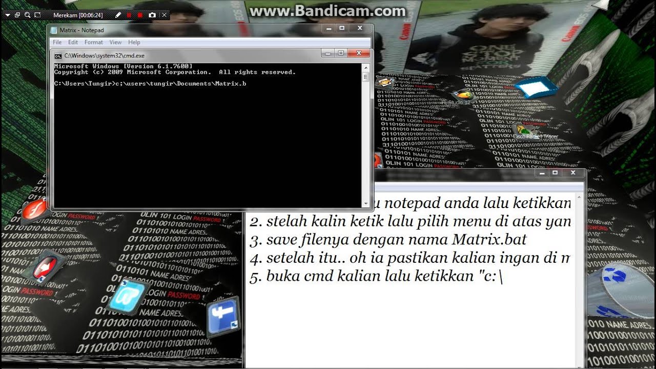 Cara Buat Matrix dari CMD - YouTube