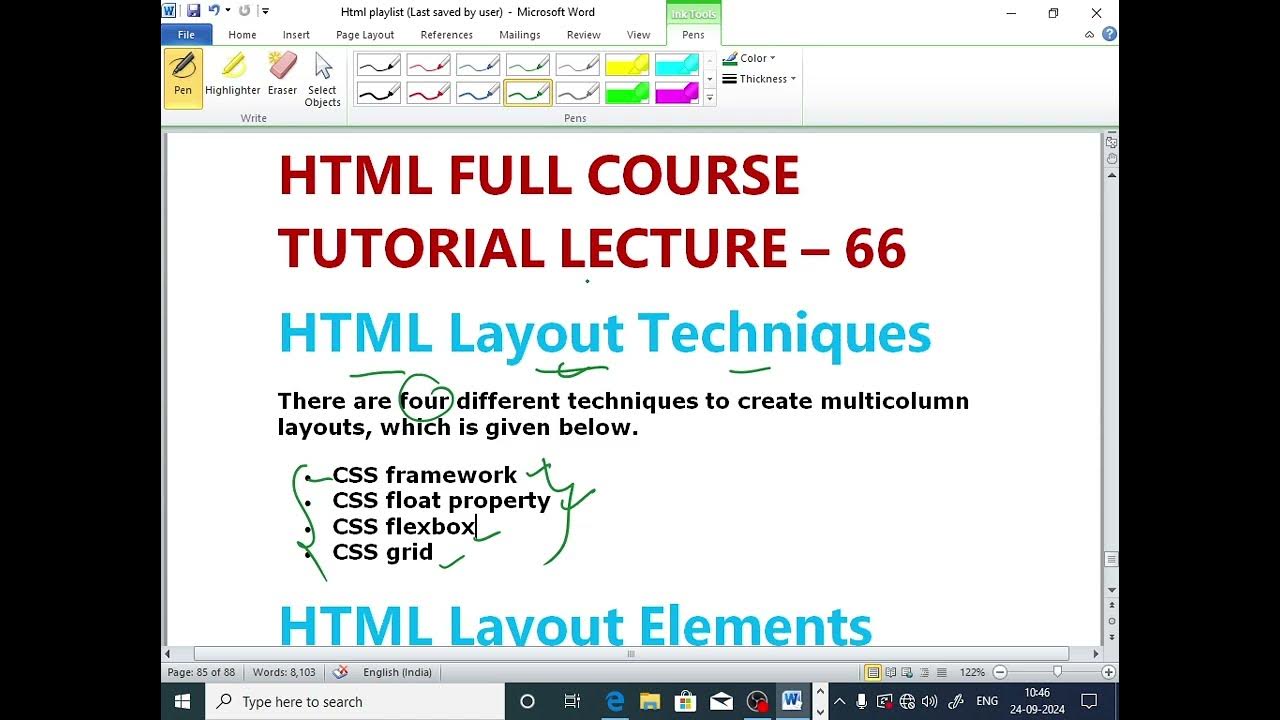 HTML LECTURE -66|Html Create Webpage Layout| Create Template| Layout Technique (@ECL365CLASSES ...