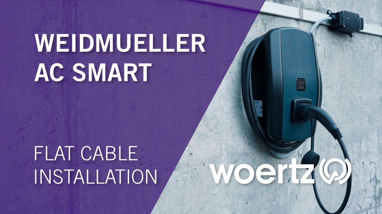 Woertz // E-Mobility // Flachkabelsystem für Ladestationen // Weidmüller AC Smart Wallbox - YouTube