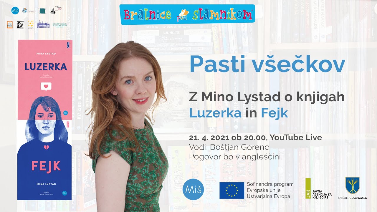 Pasti všečkov: Z Mino Lystad o knjigah Luzerka in Fejk - YouTube