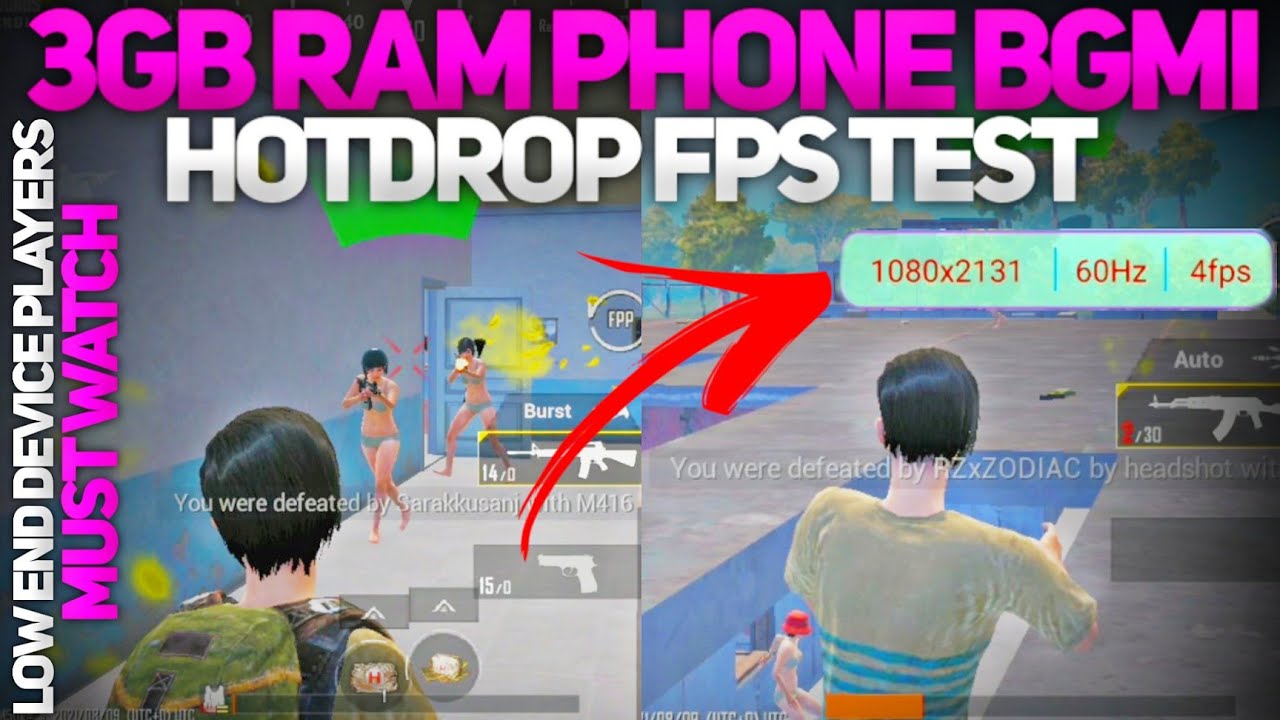 3Gb Ram phone bgmi Fps test | Gfx Tool fps test | Low end device bgmi ...