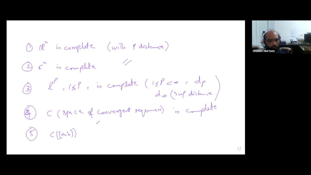 examples of complete metric space in metric space ,functional analysis ...