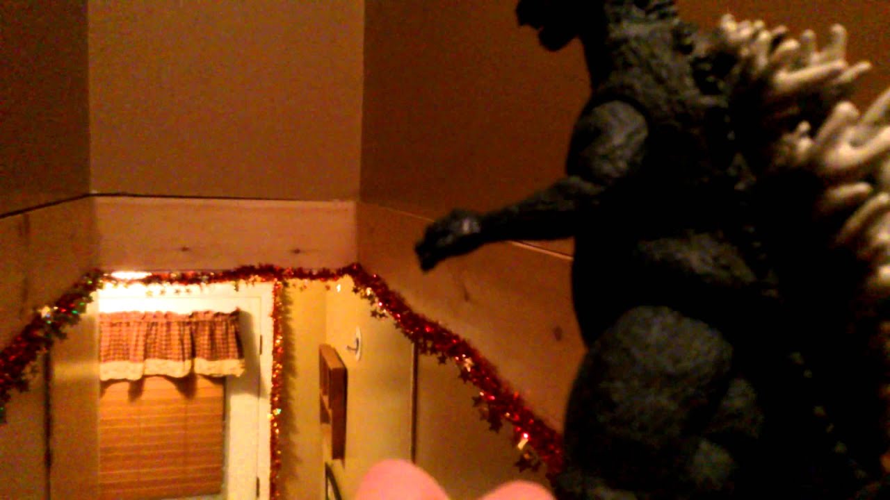 Godzilla falling down stairs - YouTube
