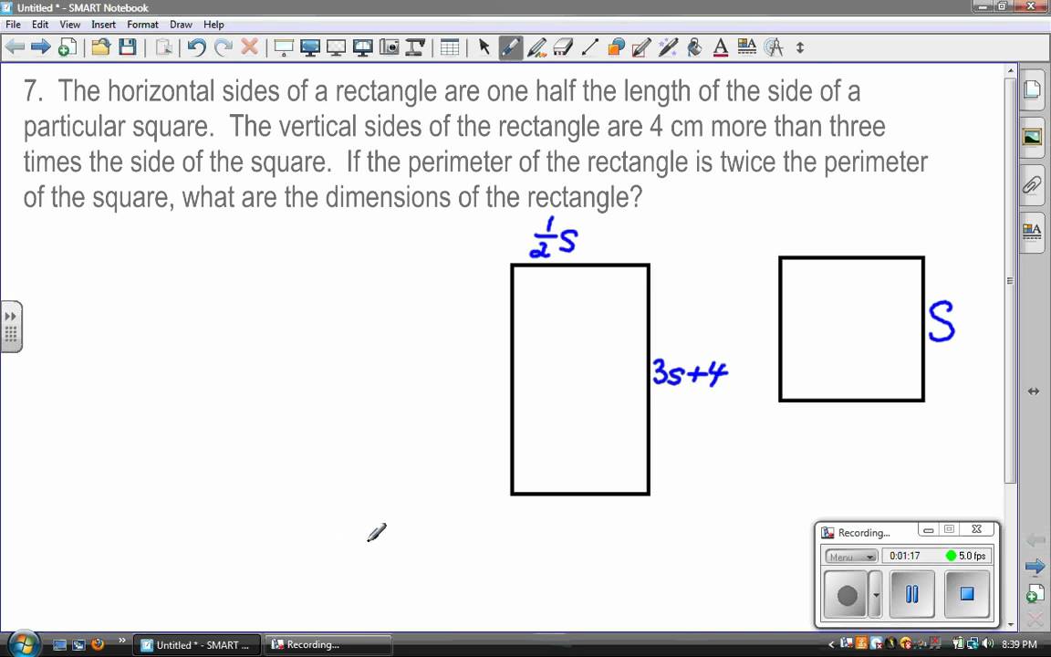 Word Problem - Square/Rectangle - YouTube