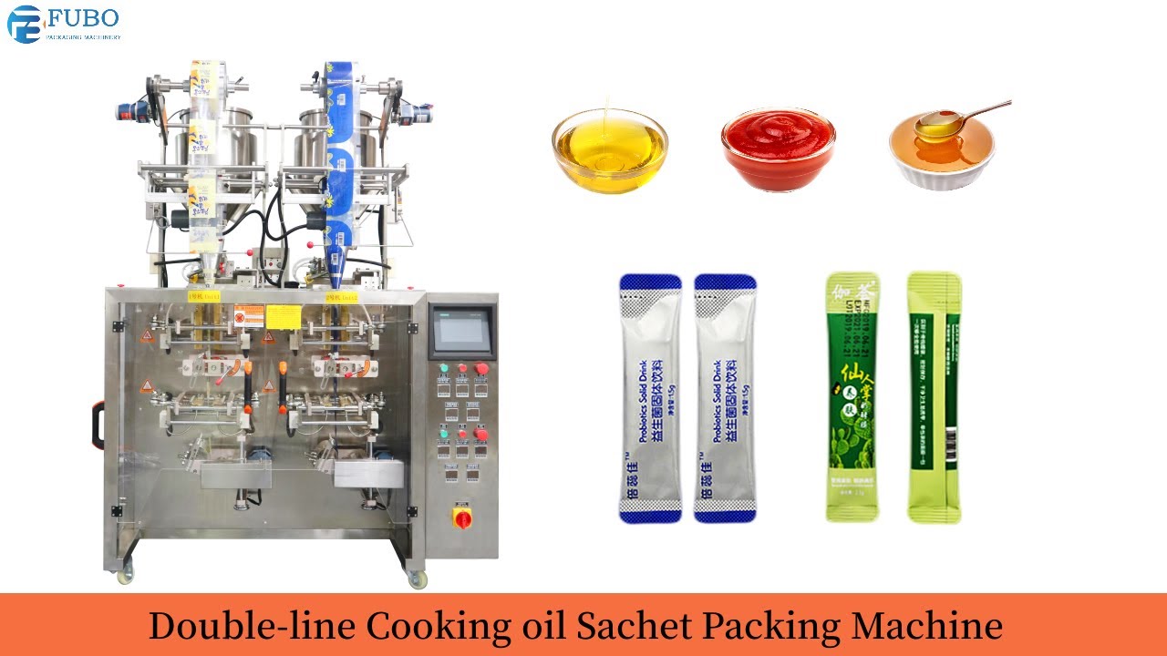 Double line Cooking oil Sachet Packing Machine - YouTube