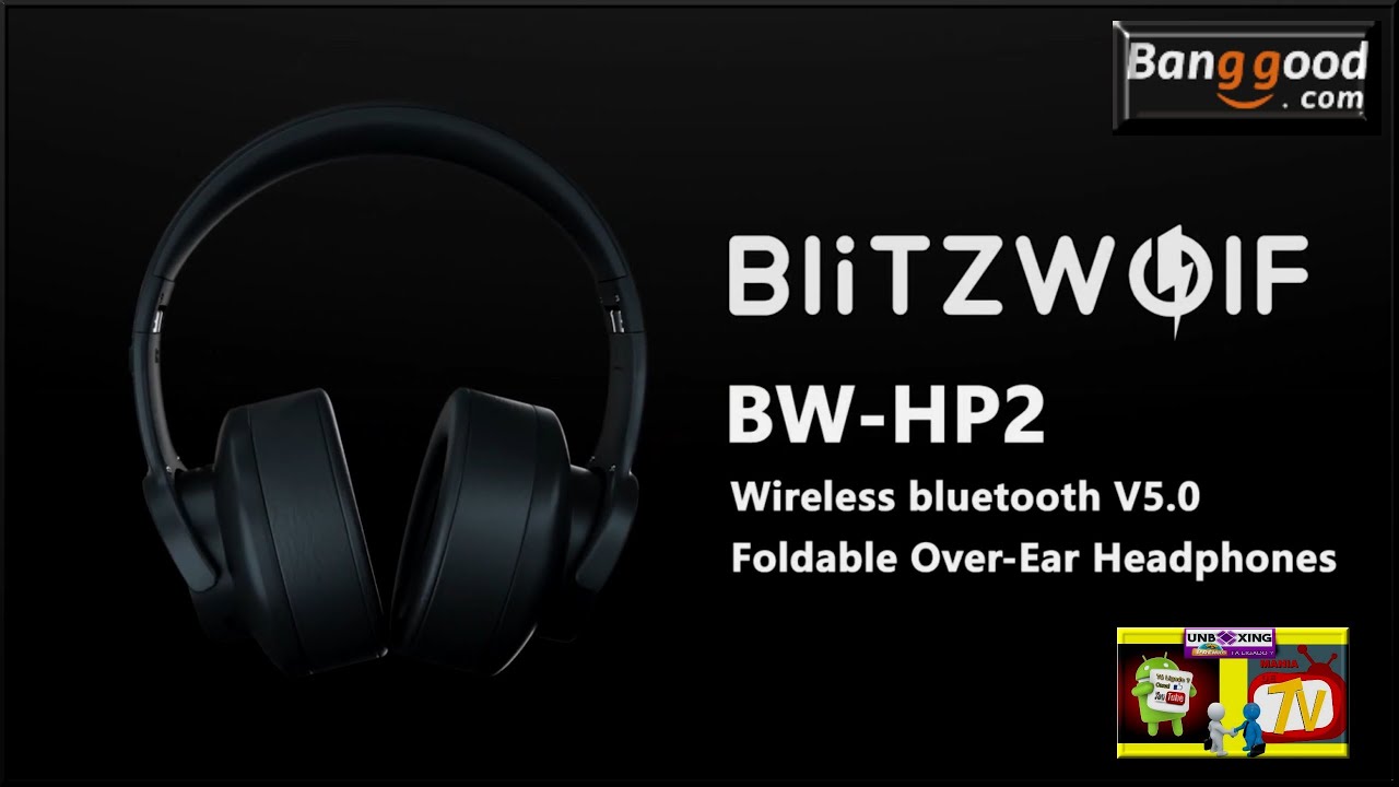 Fone de ouvido fone de ouvido sem fio BlitzWolf® BW-HP2 bluetooth V5.0 ...