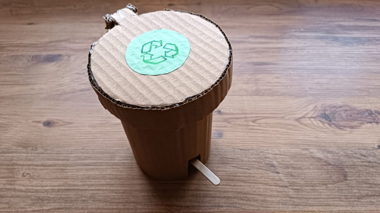 DIY Mini Cardboard Trash Can! - YouTube