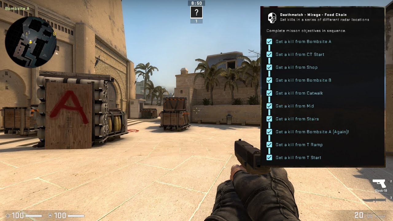 CSGO Operation Riptide - Deathmatch Mirage Food Chain - Radar Locations ...