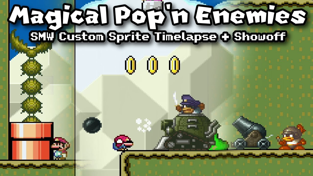 SMW Custom Sprite - Magical Pop'n Troopers (Timelapse + Showoff) - YouTube