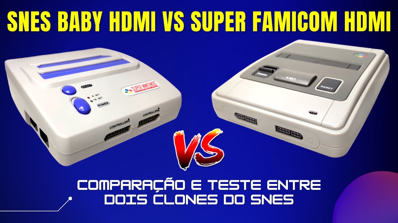 Snes Baby HDMI 2 em 1 🆚 Super Famicom HDMI | Comparação Entre Clones ...