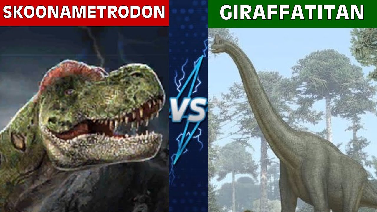 Skoonametrodon vs Giraffatitan | Carnivore Dinosaurs vs Herbivore ...