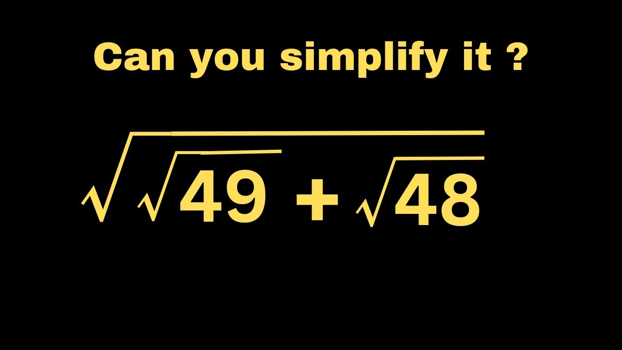 RADICALS EXPRESSION MATHS OLYMPIAD | RADICALS | RADICAL PROBLEM ...