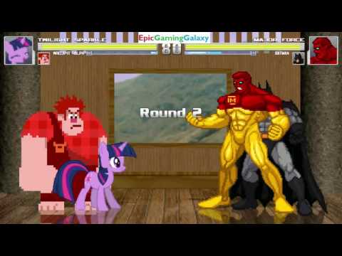 Twilight Sparkle & Wreck-It Ralph VS Major Force & Batman In A MUGEN Match / Battle / Fight