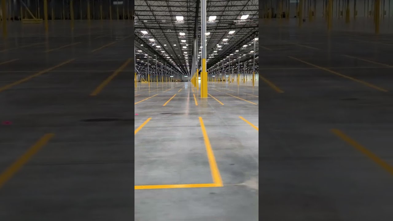 Bulk Location Striping in Large Warehouse - YouTube
