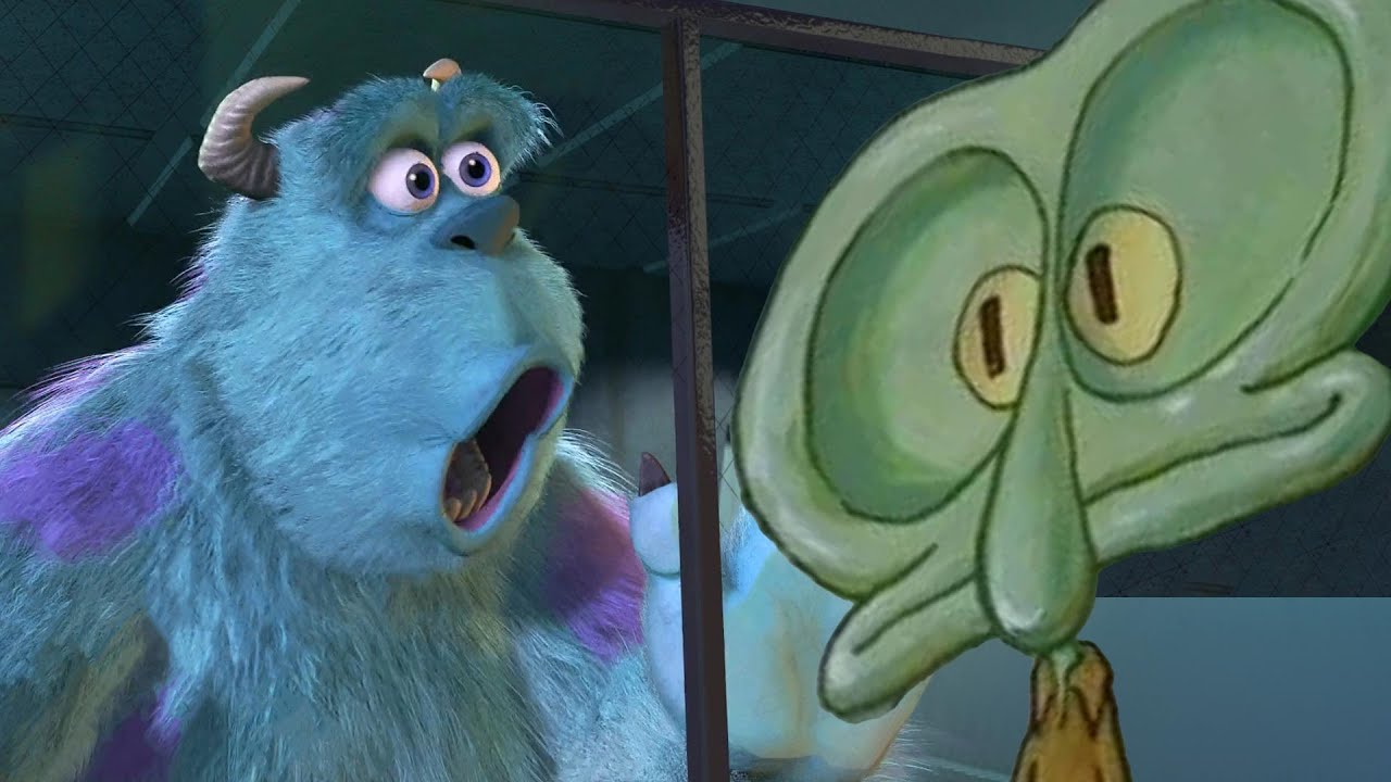 Monster inc Factory Scene Crossover Spongebob Squidward #atxyz - YouTube