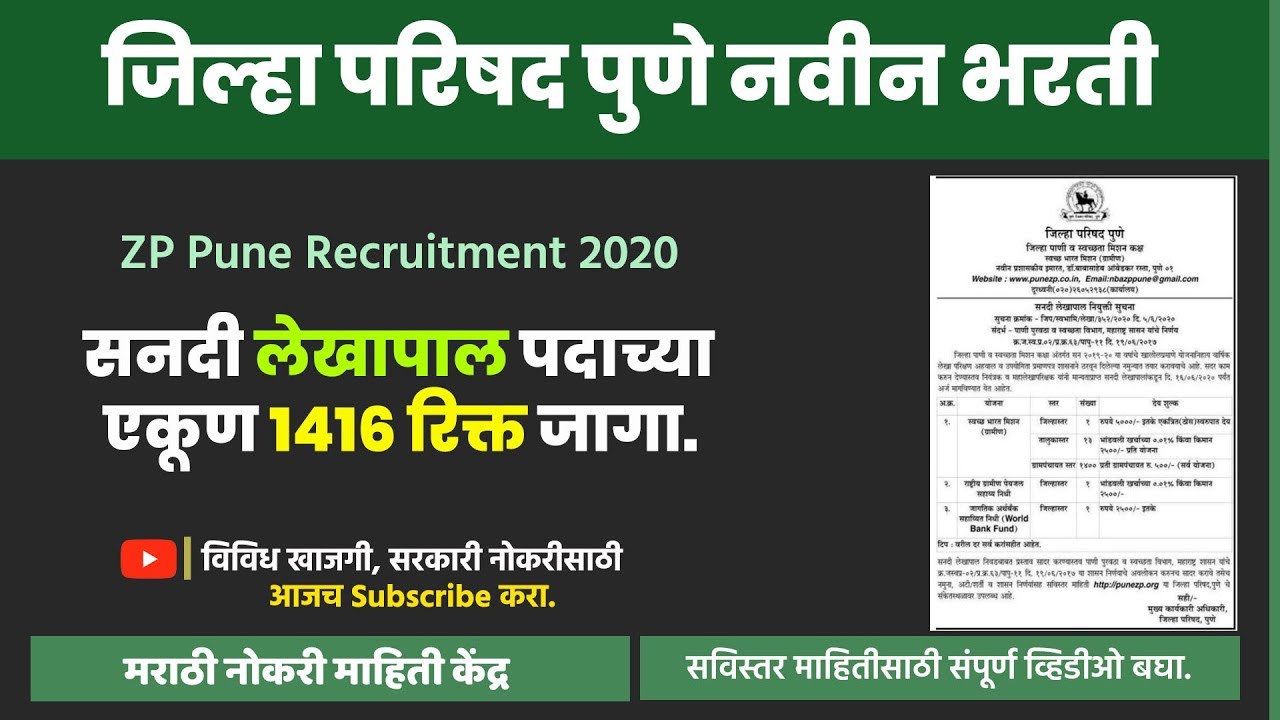ZP Pune Recruitment 2020 | Latest Upcoming Jobs in Pune | Pune ...