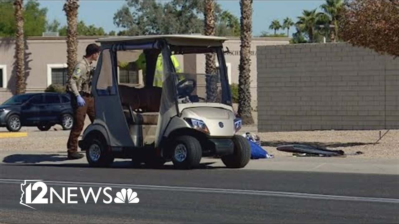 2 people hospitalized after their golf cart was hit by a car - YouTube